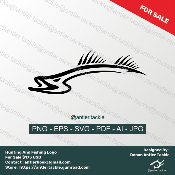 Snook Fish Hook Fishing Logo Exclusive License Designed By Donan Antler ...