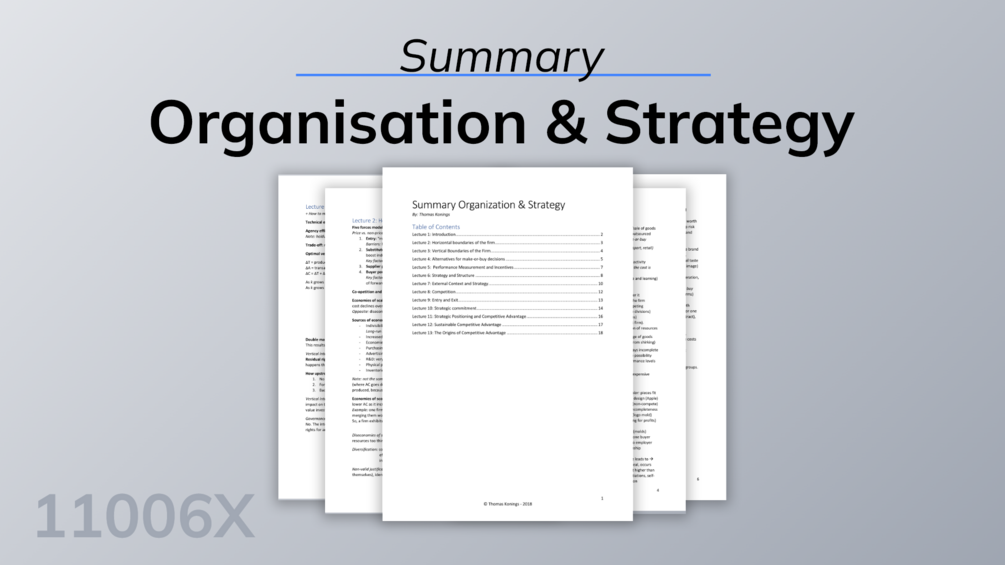 Summary - Organisation & Strategy