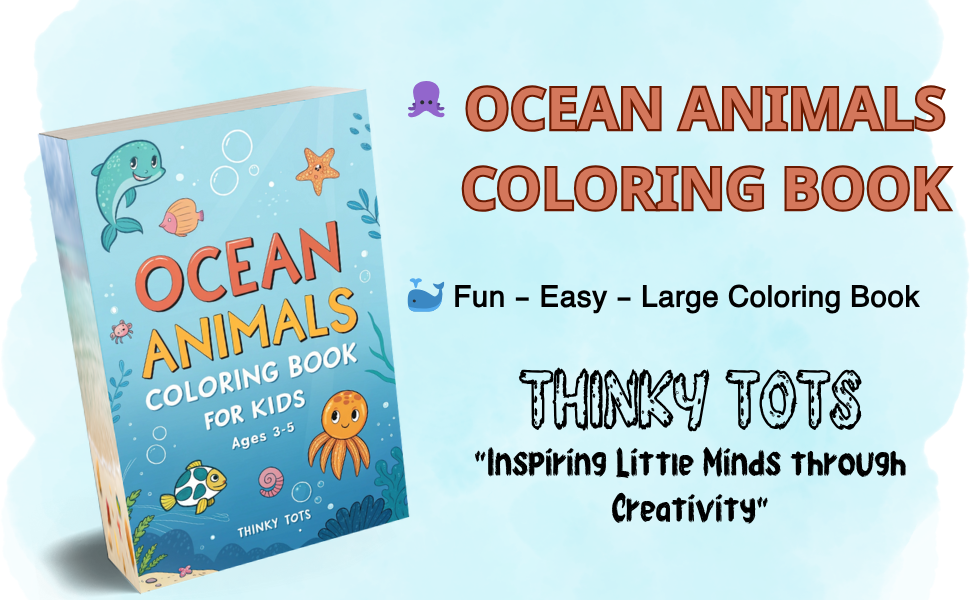Ocean Animals Coloring Book for Kids Ages 3–5