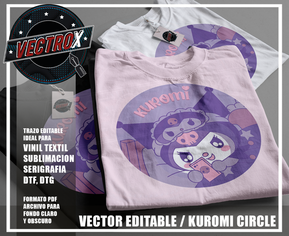 Vector Editable - Kuromi Circle