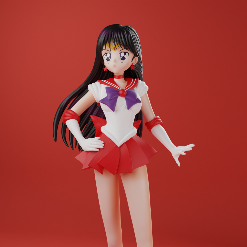 Rei Hino - Sailor Mars Sculpture (Sailor Moon) - BlueSpray 3D Models