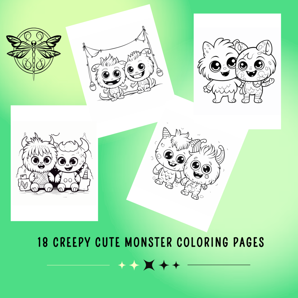 Creepy Cute Monsters Coloring Pages Collection 03