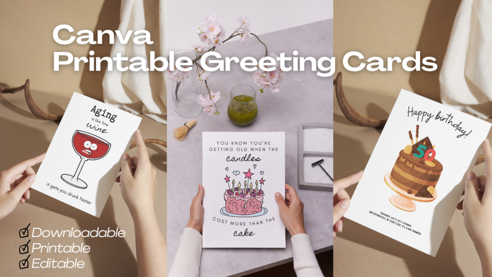 Funny Printable Occasion Greeting Cards Canva Template Digital Product