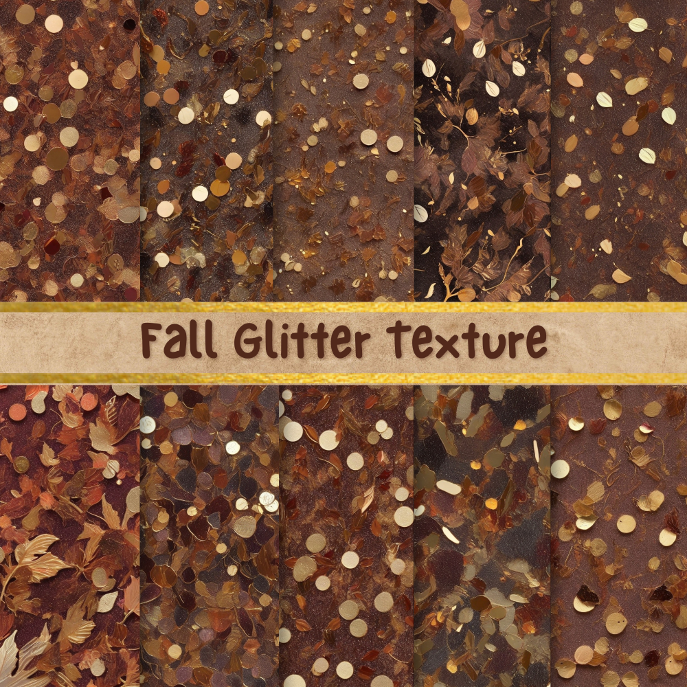 Fall Glitter Digital Paper Texture Background Printable