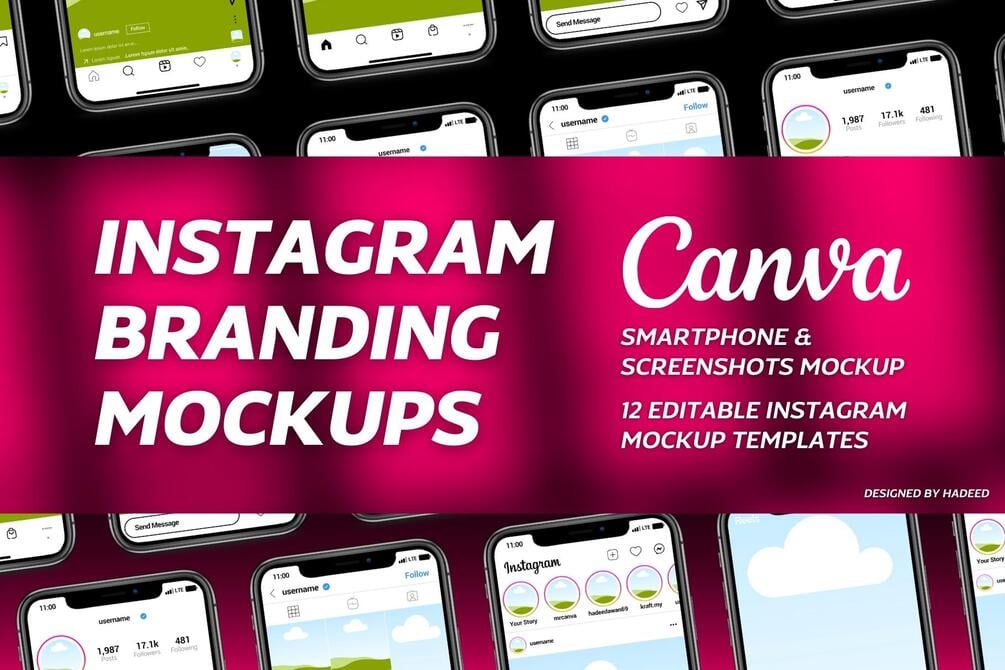 12 Instagram Mockup Templates | Editable Canva Instagram Mockups Bundle ...