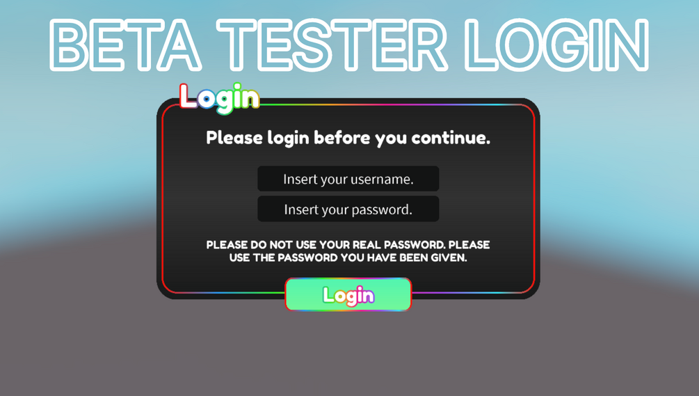 Beta tester Login