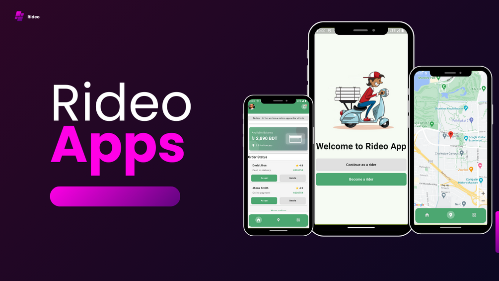 Rideo (Rider/Driver App) UI kit