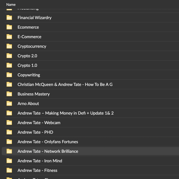 Andrew tate all courses