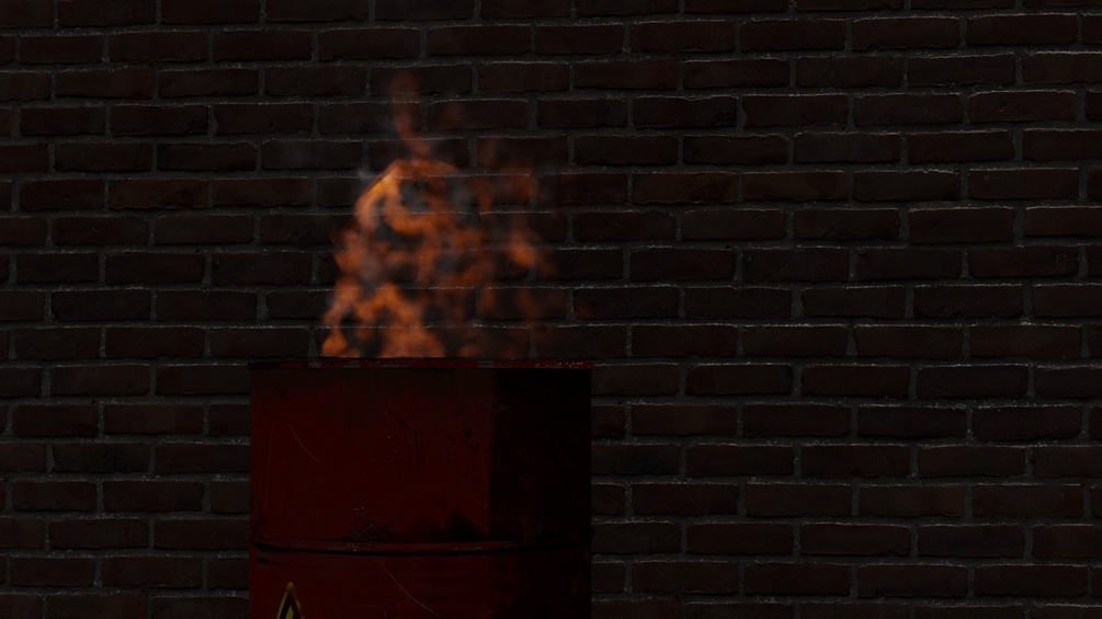 Procedural fire shader for Blender