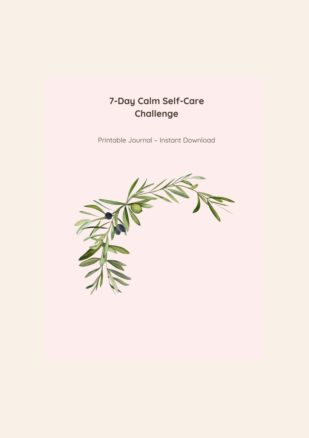 7-Day Calm Self-Care Challenge Journal