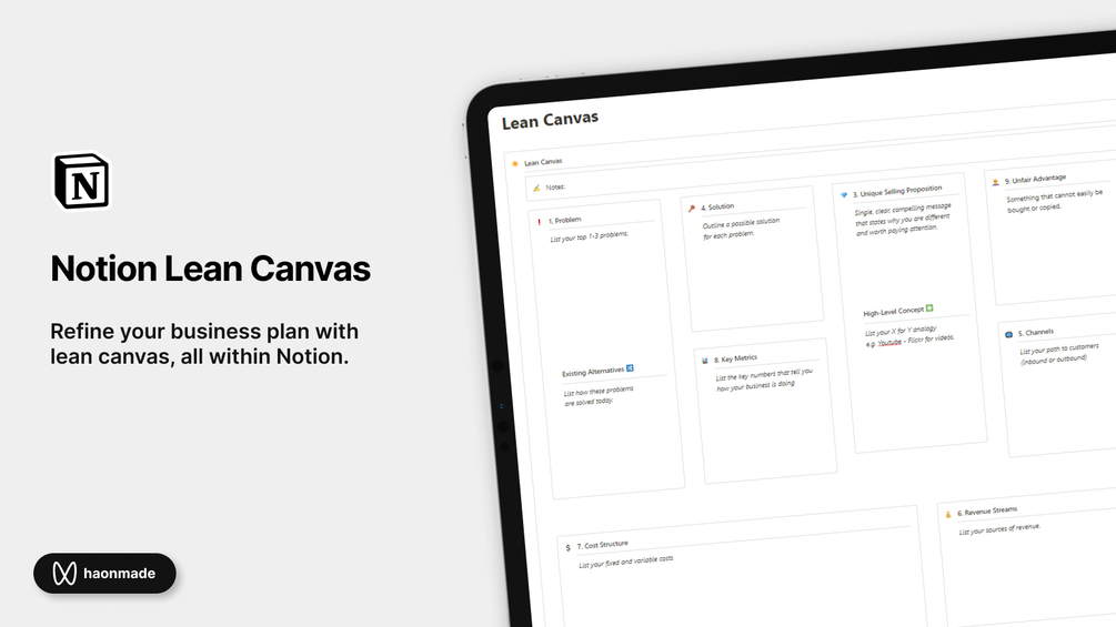 Lean Canvas In Notion