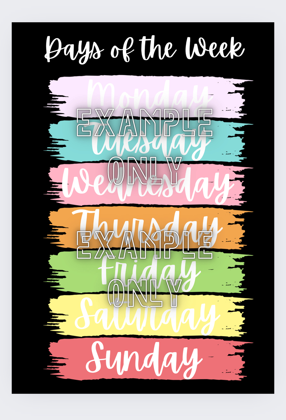 Days of the Week Poster