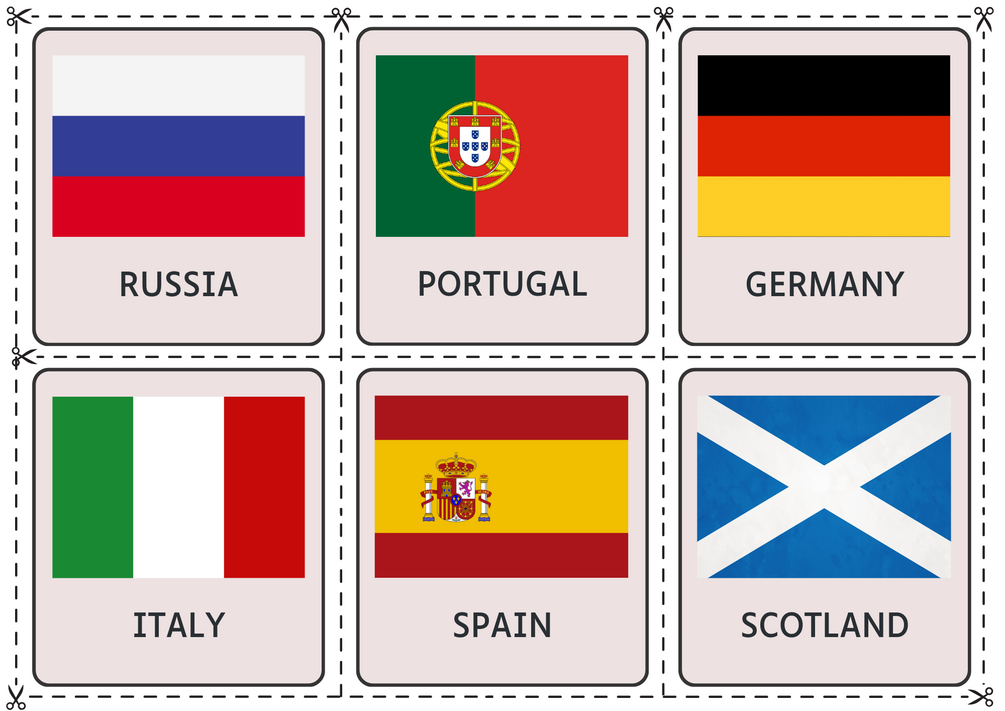 Country Flag Flashcards - 72 Geography cards for Kids