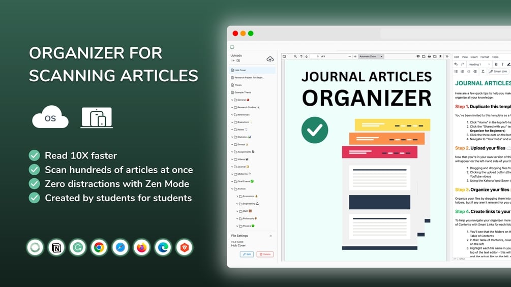 Organizer for Scanning Journal Articles [Template]