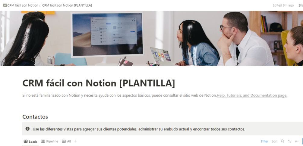 CRM fácil con NOTION