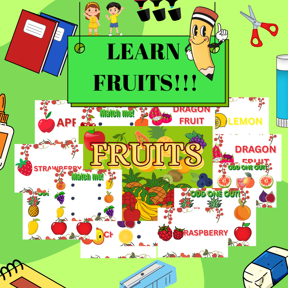 KIDS FRUITS LEARNING PAGES (60 pages)