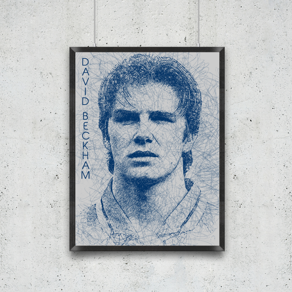 Scribble Art David Beckham – Digital Poster