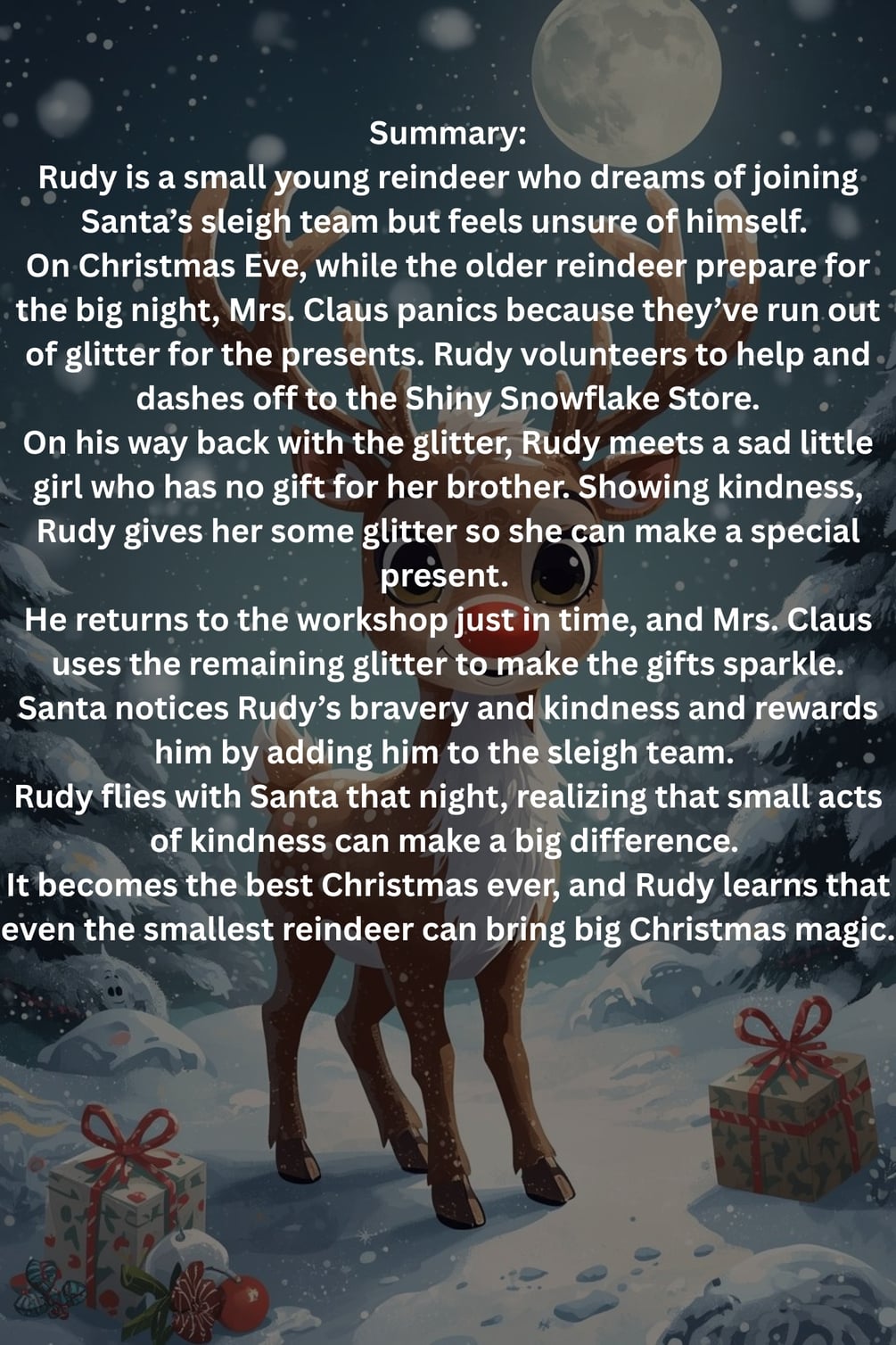 Rudy: The Little Reindeer (Christmas Storybook for Kids)