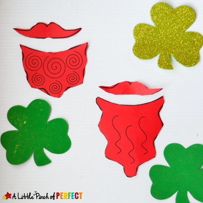 Leprechaun Beard Craft and Free Template for St Patrick's Day