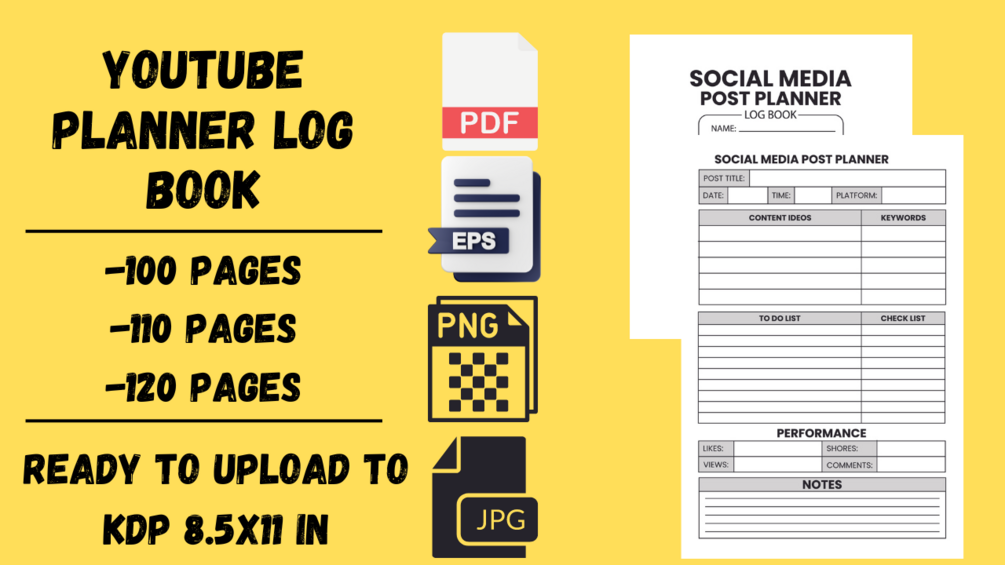 Youtube Planner Log Book KDP Interior