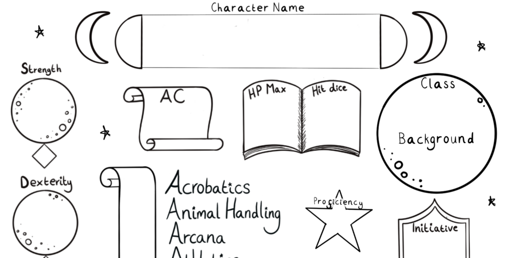 Starlight Skies DnD 5e Character Sheet