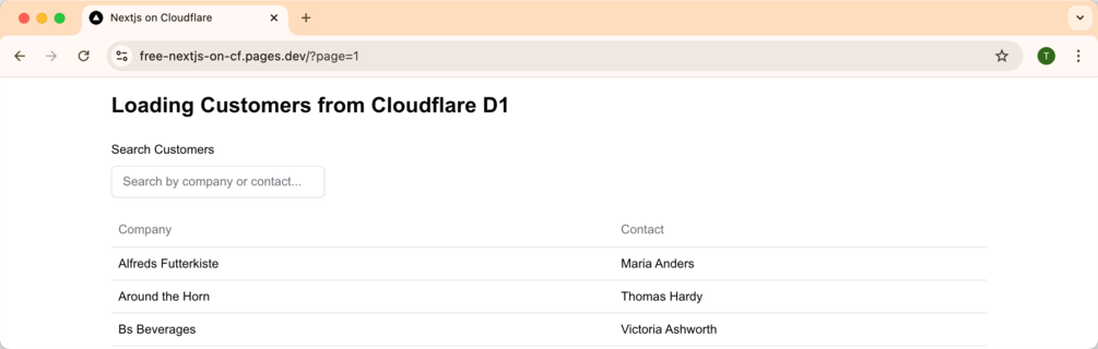 Next.js 15 with D1 database on Cloudflare Pages