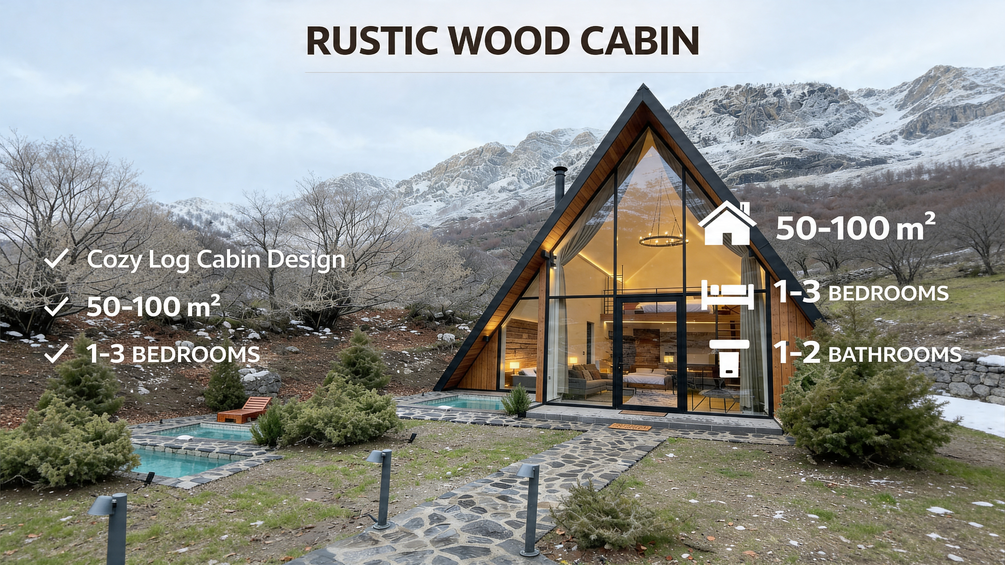 🏡 MODEL 2 – RUSTIC LIVING™ WOOD VILLA