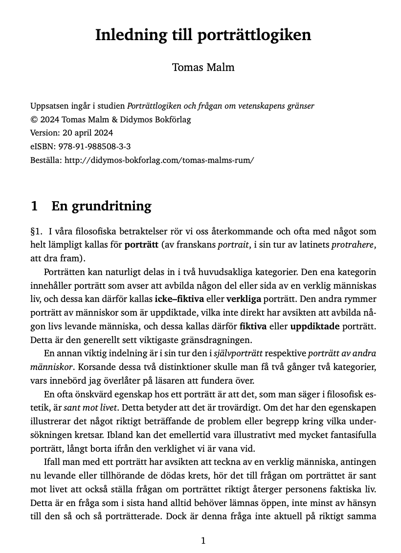 Inledning till porträttlogiken