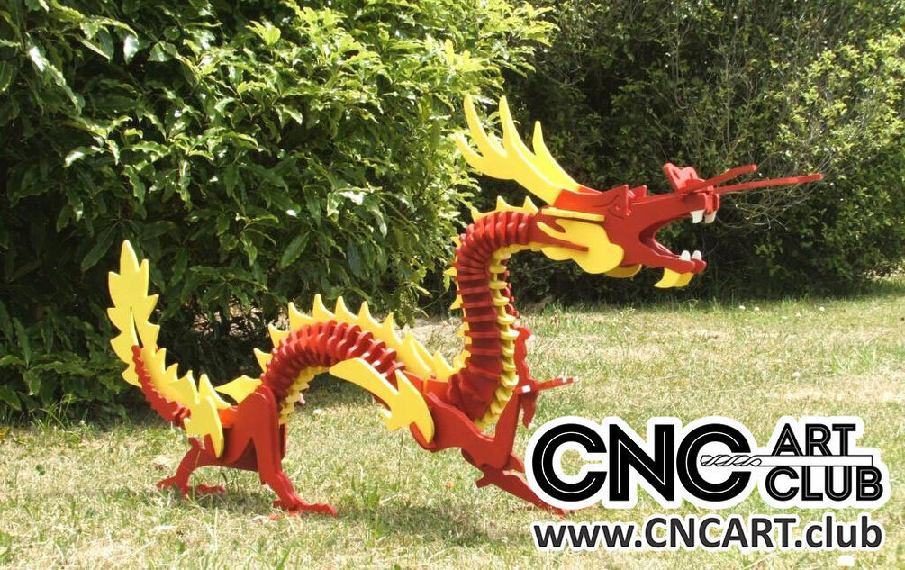10020 - Chinese Dragon DXF plan for CNC and Laser cut