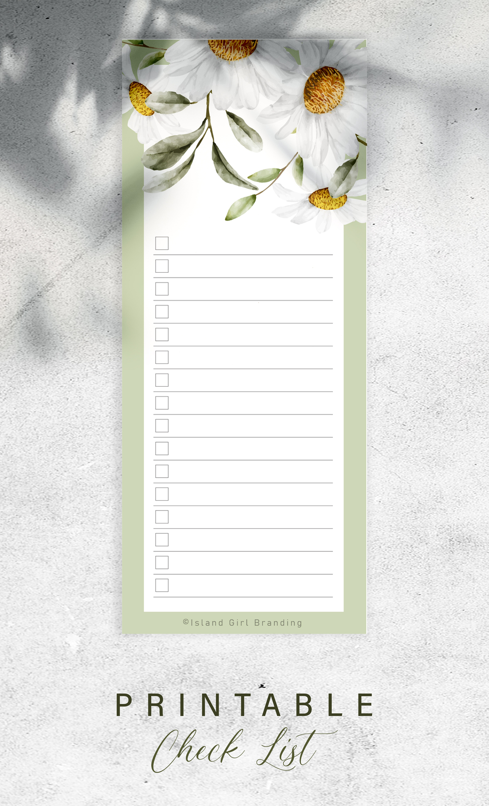 Printable Check List - Floral ( Set )