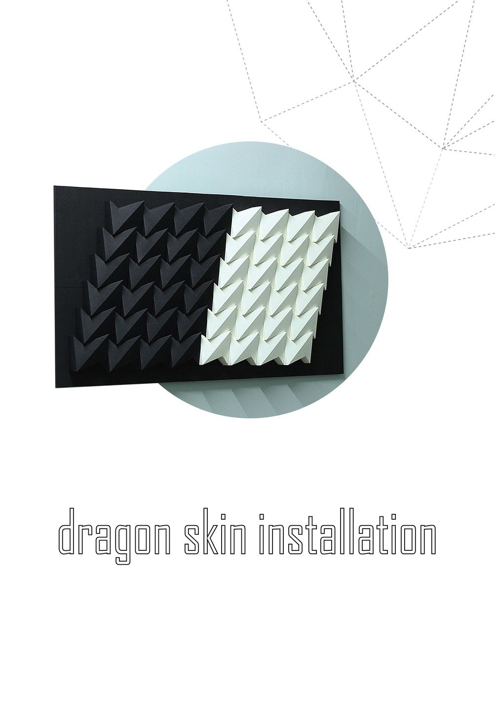 papercraft Dragon skin installation template mosaic wall decor