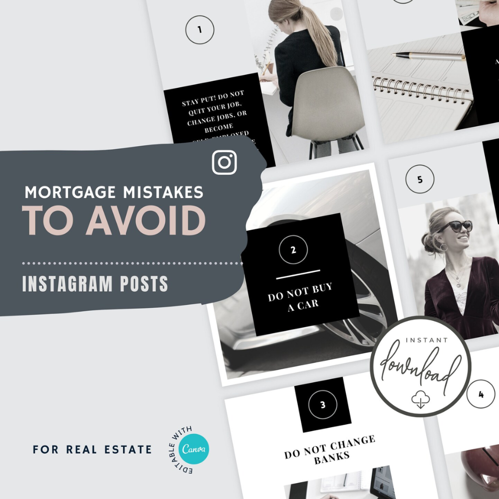 Mortgage Mistakes to Avoid- Instagram Posts for Mortgage Brokers ...