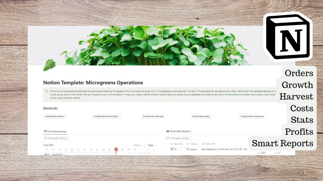 Microgreens Notion Template