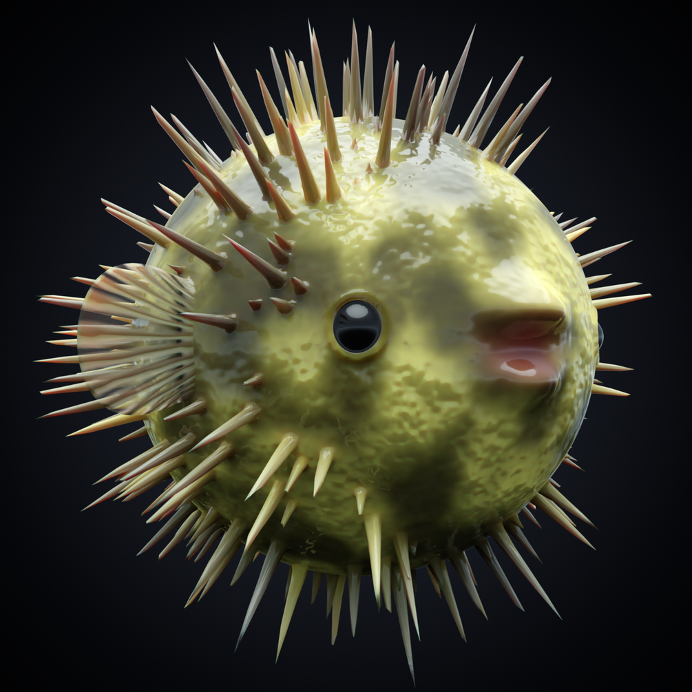 Puffer Fish Material (Nodevember 2020: Day 18)(Blender 2.90+)