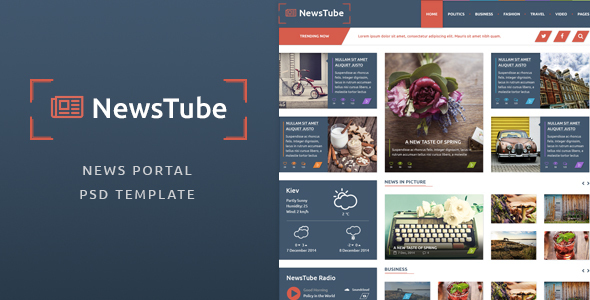 Newstube News Portal Psd Template
