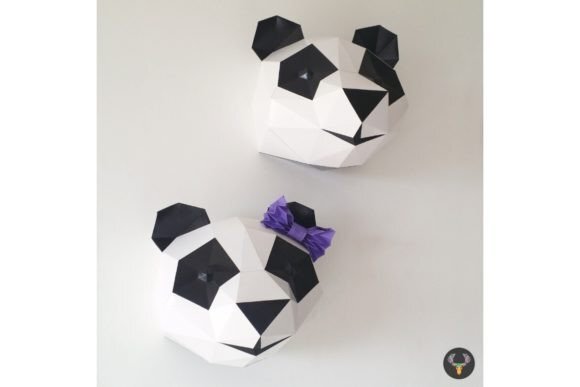 3D Papercraft Panda Head
