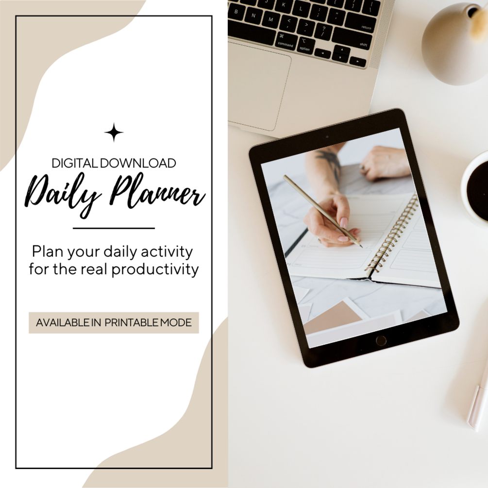 Minimalist Daily Planner | Printable A4 PDF