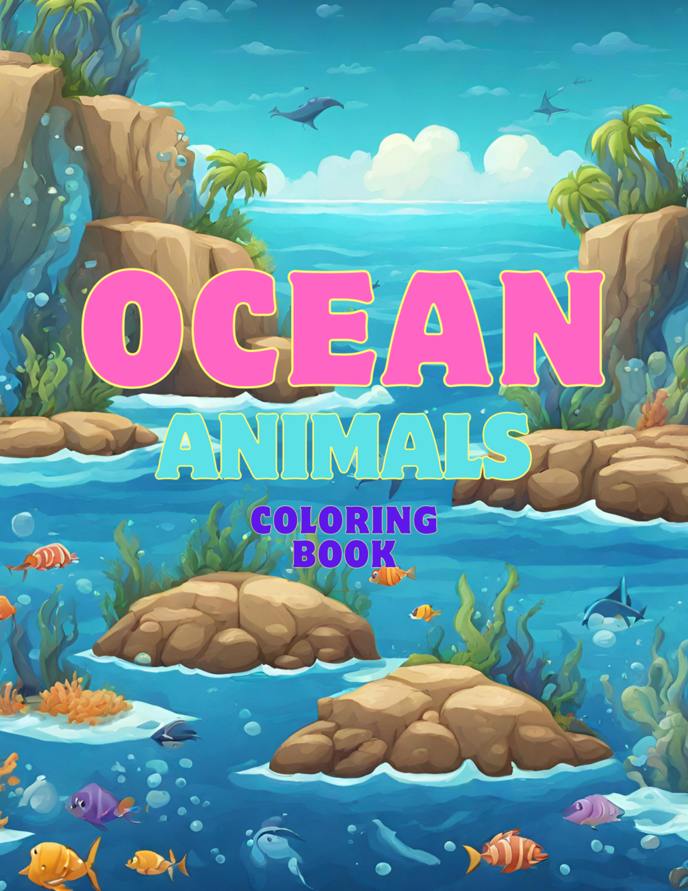 Coloring Book - Ocean Animals (For kids)