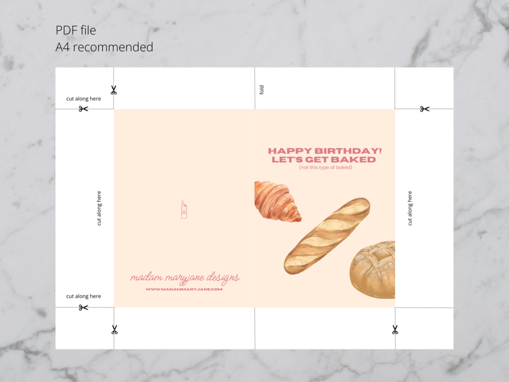 Digital download | Let's get baked birthday card | Stoner gift | Weed theme
