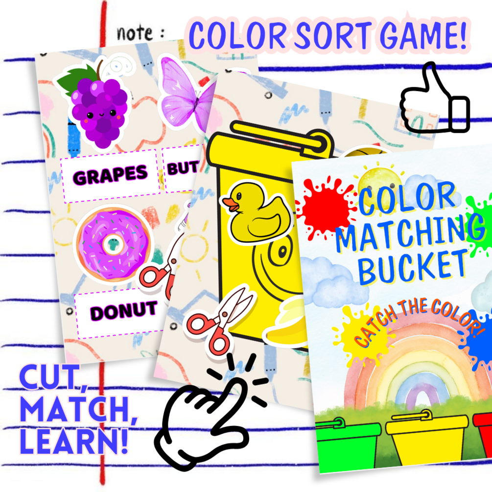 Spin & Match -- Color Sorting Game for kids (Printable)