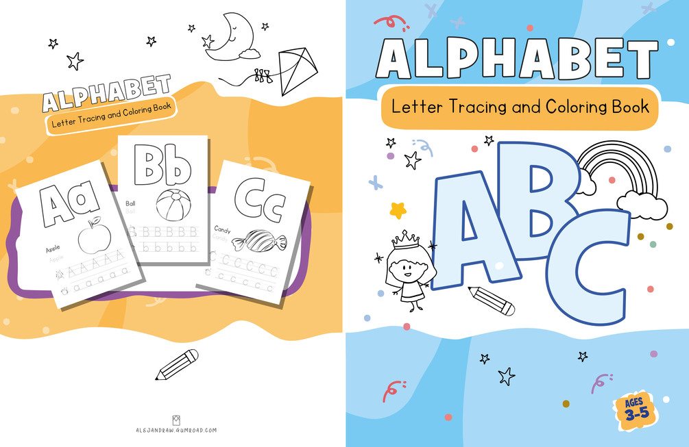 ALPHABET Letter Tracing and Coloring Book