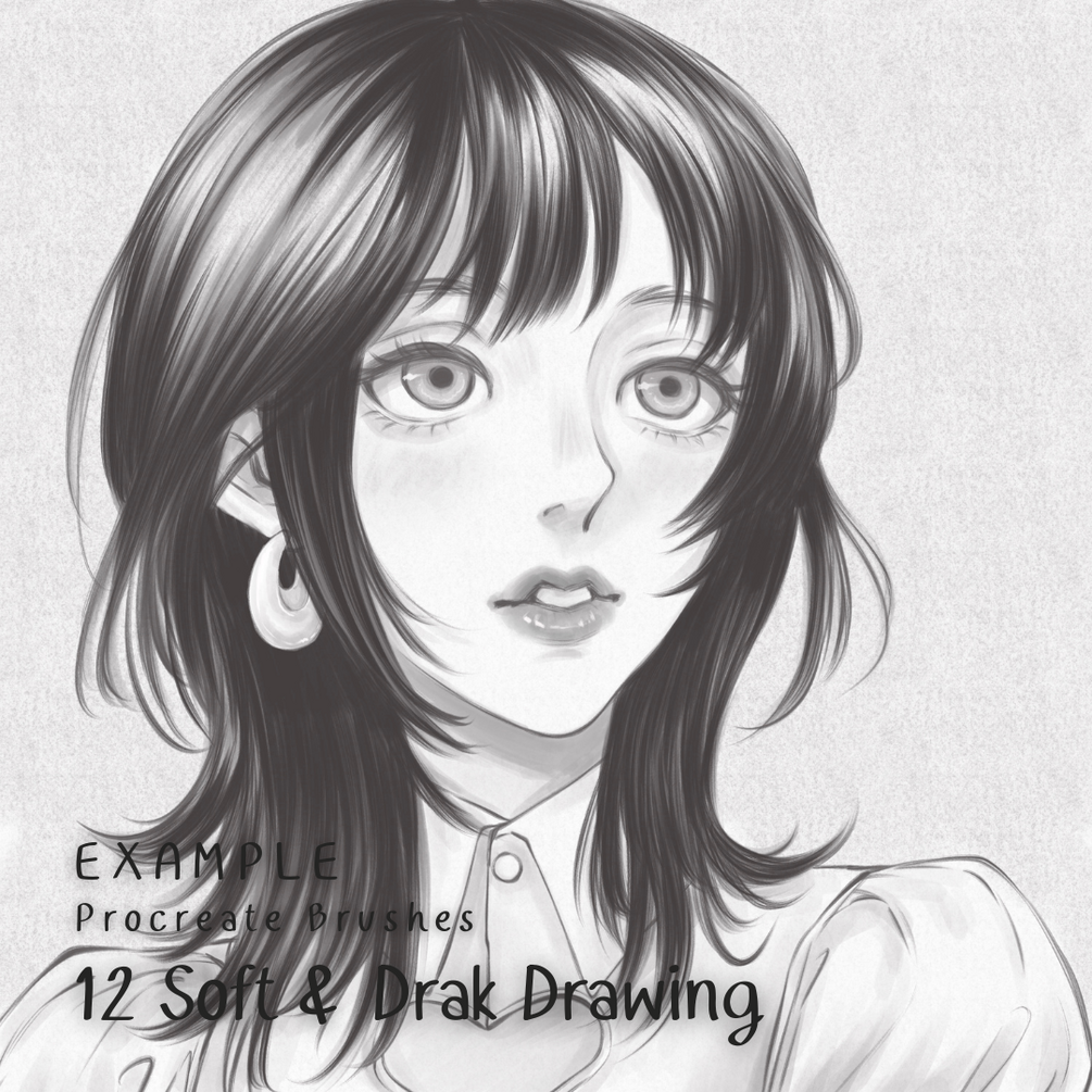 12 Soft & Dark Drawing Brushes Procreate