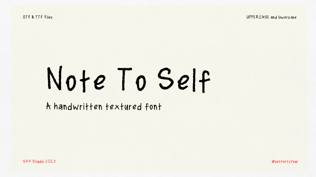 Note To Self | Handwritten Font