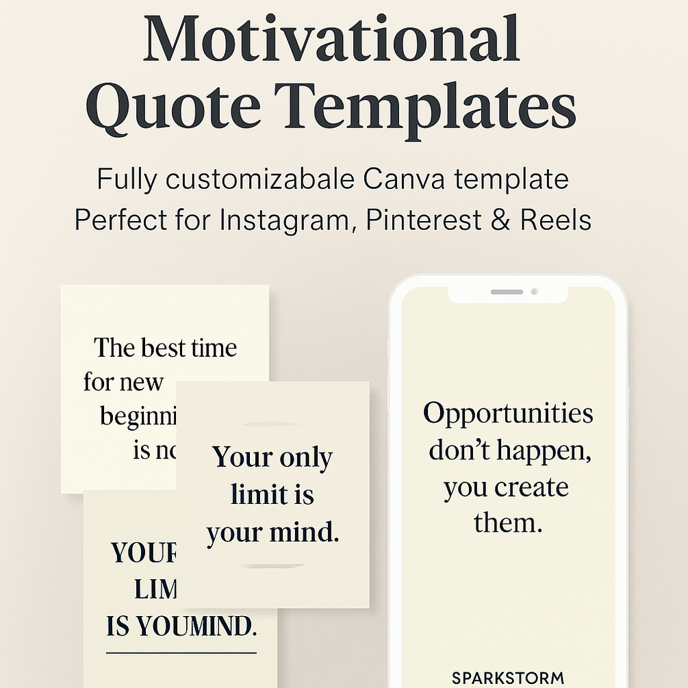 10 Premium Canva Motivational Quote Template pack