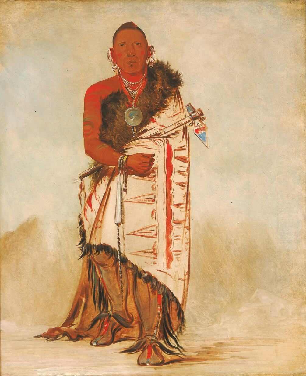Ki-ho-go-waw-shu-shee, Brave Chief, Chief of the Tribe by George Catlin