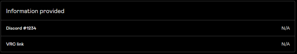 Please provide your Discord and VRChat name/Profile during checkout ...