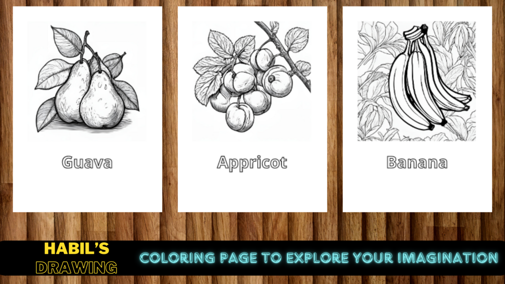Fruits coloring book for kids