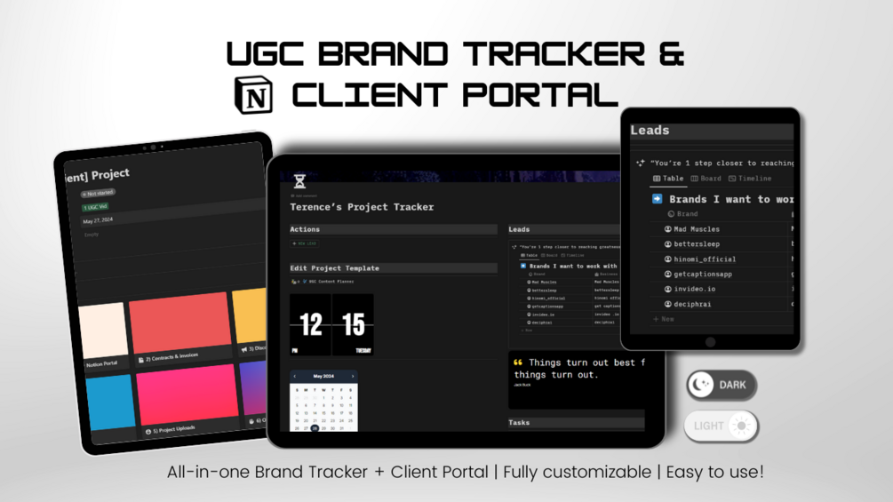 UGC Brand Tracker + Client Portal (*1000+downloads!)