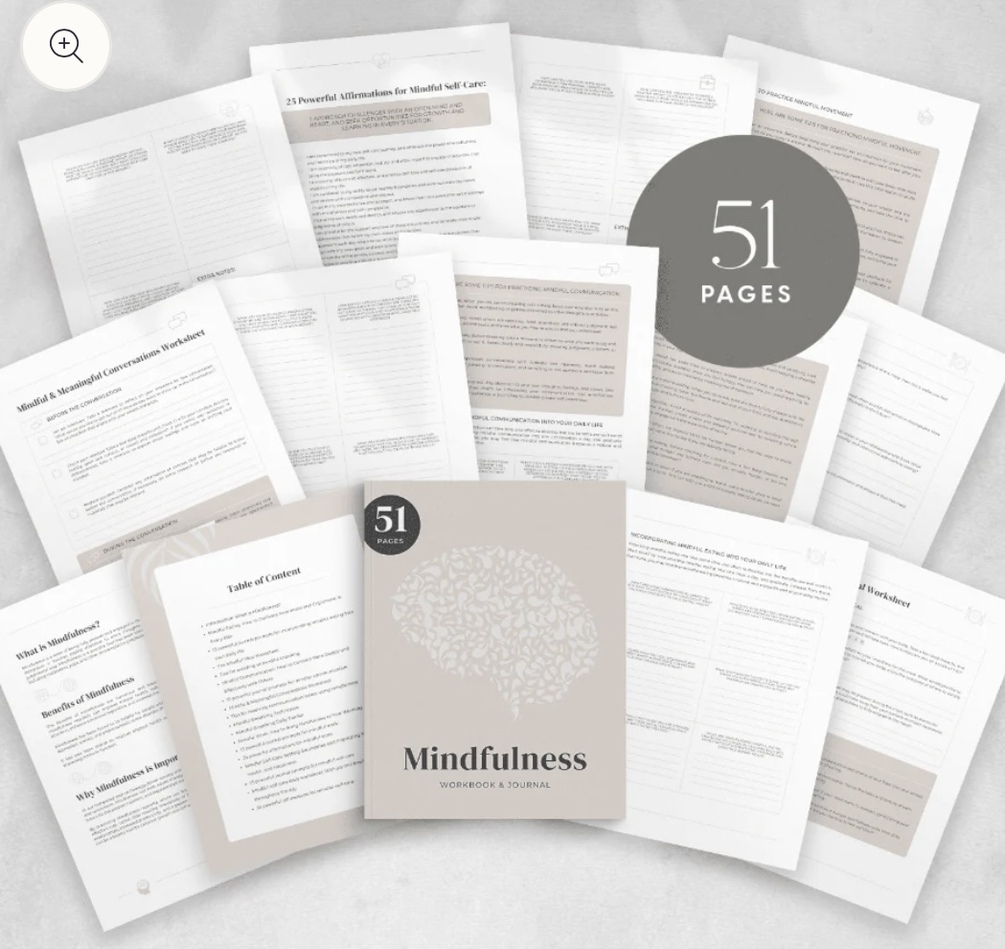 Mindfulness Workbook + Journal