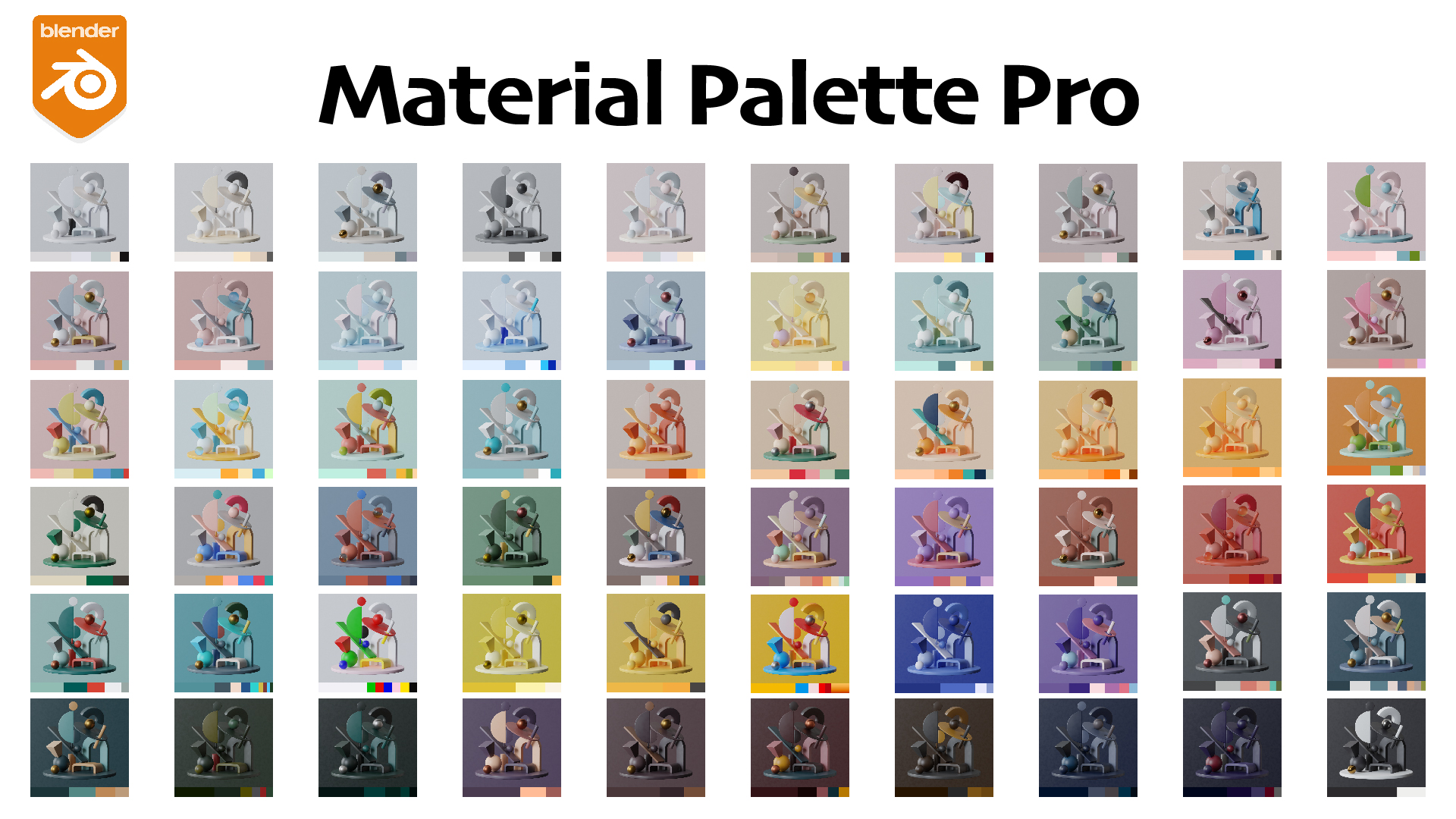 New Release Announcement! Blender Asset "Material Palette Pro" with 87 ...